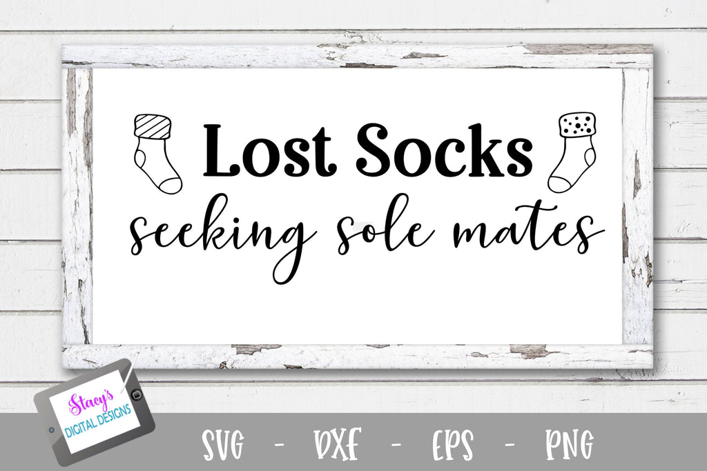 Laundry SVG - Lost socks seeking sole mates SVG - So Fontsy