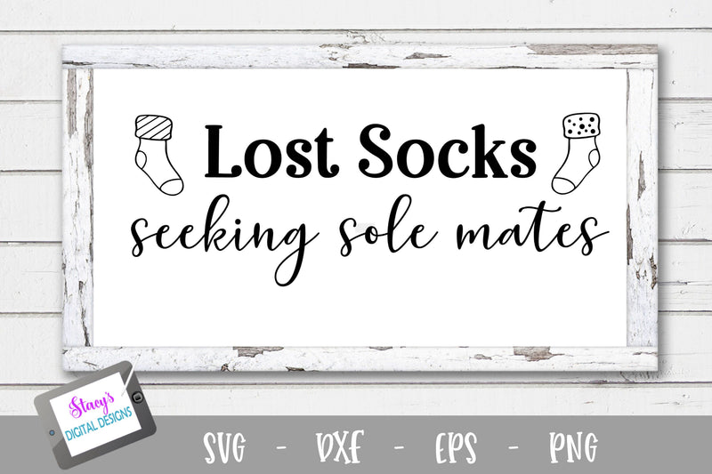 Laundry SVG - Lost socks seeking sole mates SVG - So Fontsy