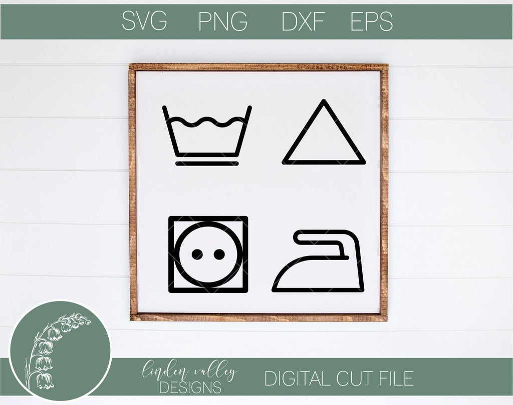 Laundry Symbols SVG|Farmhouse Laundry SVG - So Fontsy