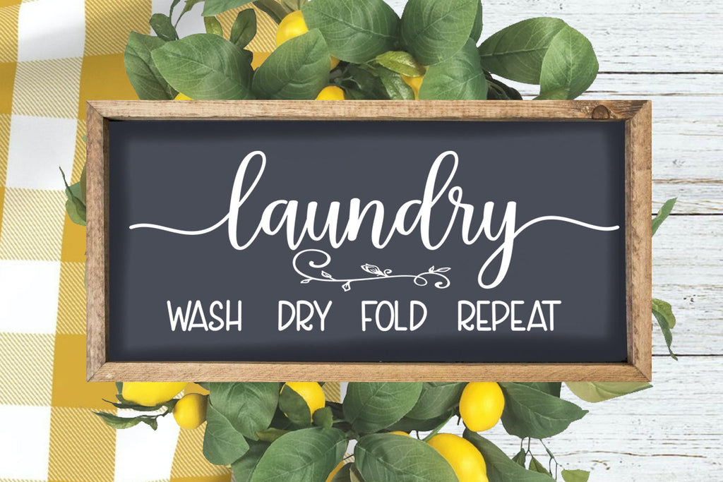 Laundry Wash Dry Fold SVG I Laundry Room Sign SVG - So Fontsy