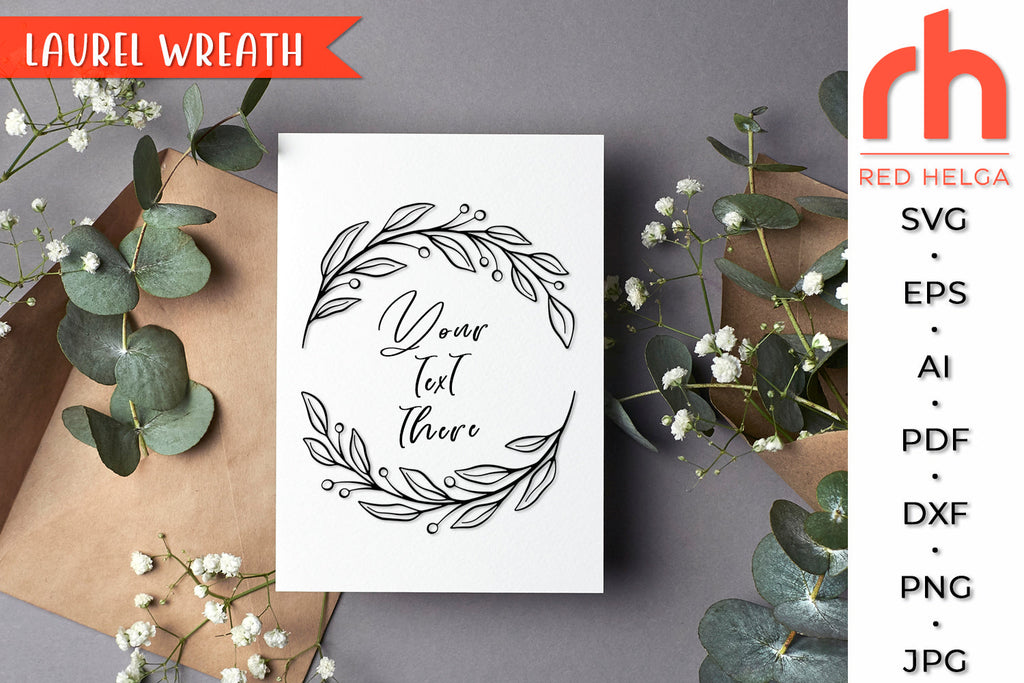 Laurel Wreath SVG - Leaves Frame Cut File - So Fontsy