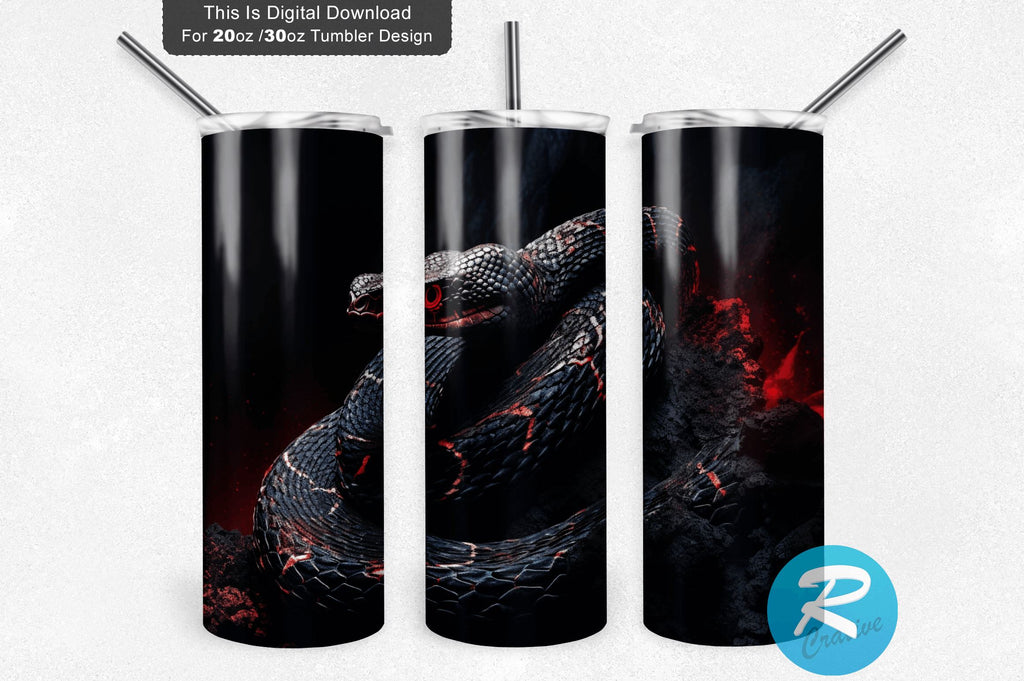 Lava Volcano Snake 20 oz / 30 oz Tumbler PNG - So Fontsy