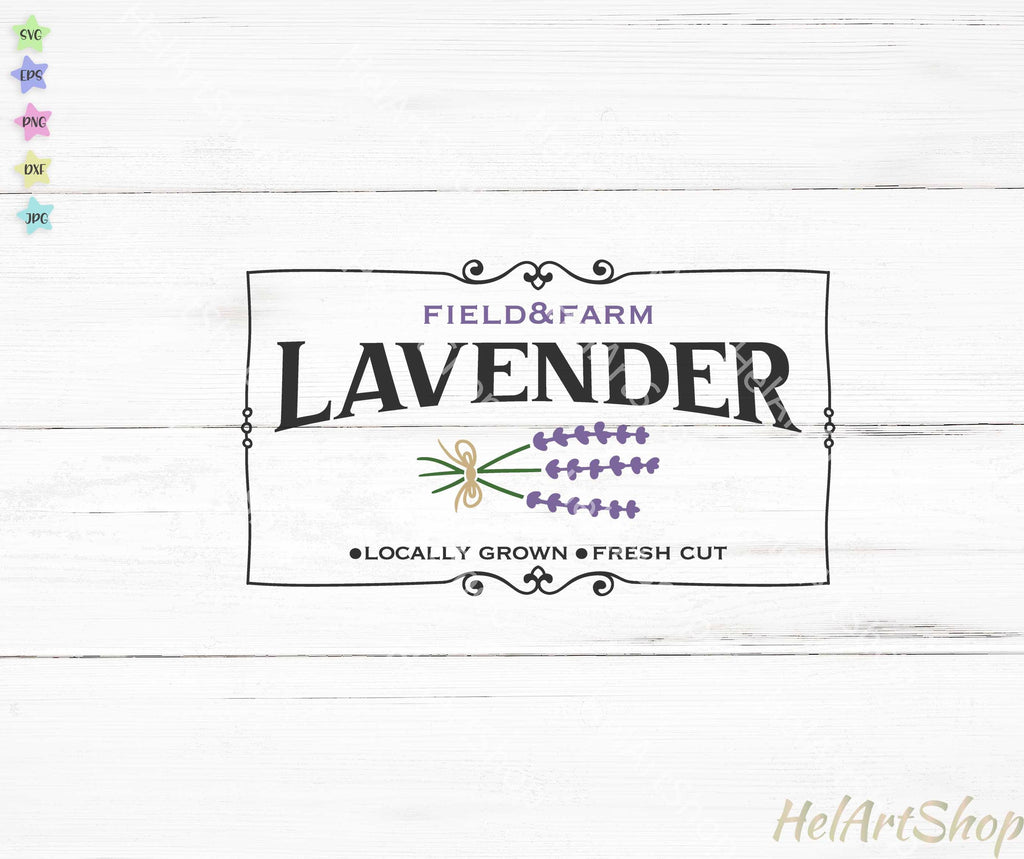 Lavender Sign SVG, Farmhouse Sign SVG - So Fontsy