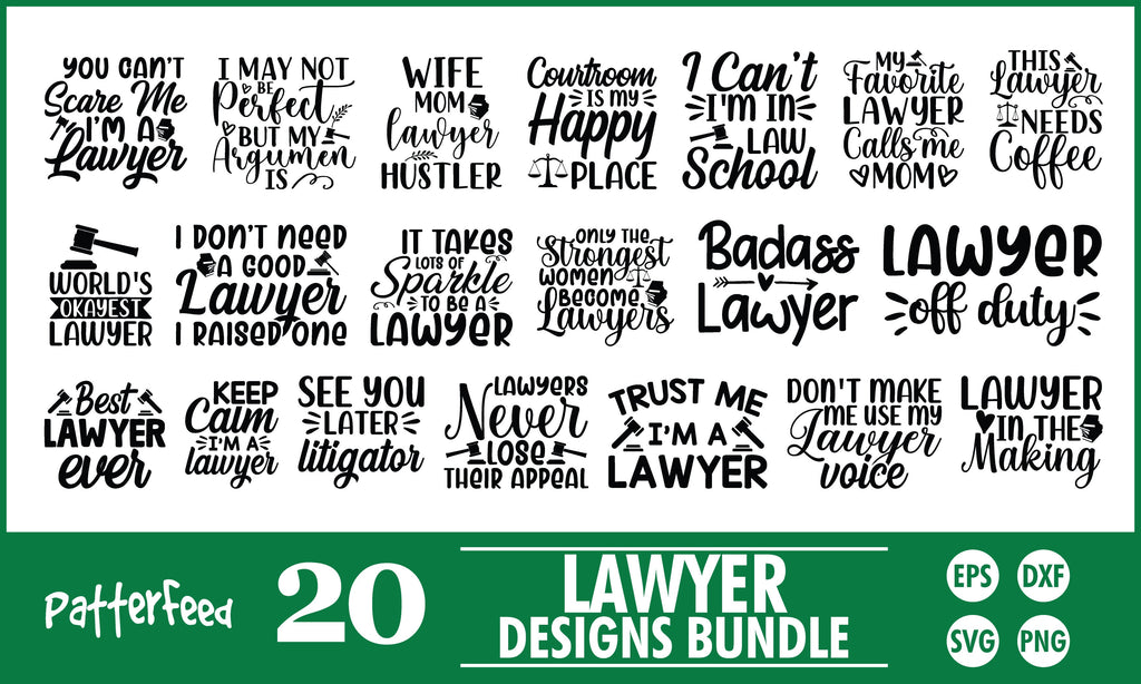 Lawyer SVG Designs Bundle - So Fontsy