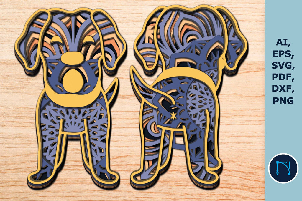 Layer 3D Dog Multilayer SVG Bundle - So Fontsy