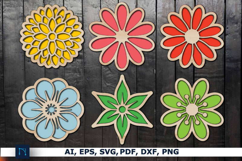 Layer 3D flower Multilayer SVG Bundle - So Fontsy