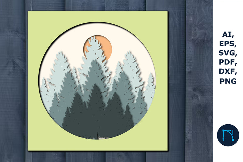 layer forest SVG Cricut laser-cut SVG - So Fontsy