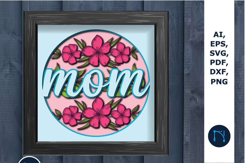 Layer mother day mom shadow box SVG - So Fontsy