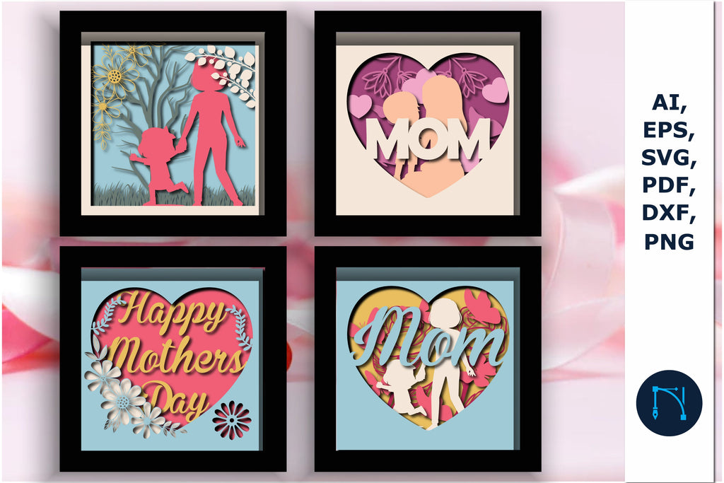 layer mother day shadow box svg Bundle - So Fontsy
