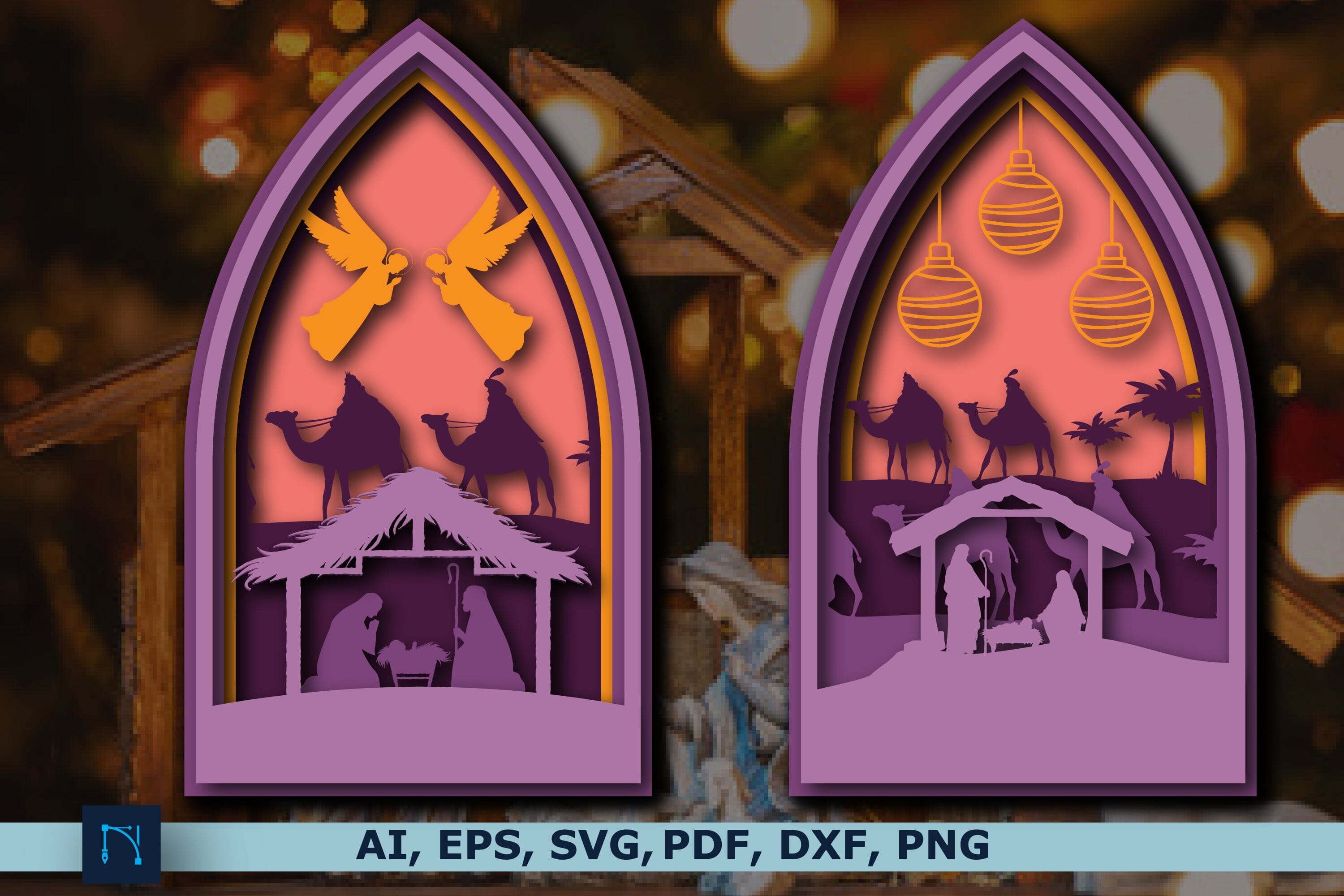 layer NATIVITY SCENE Christmas SVG bundle - So Fontsy