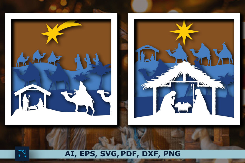 layer NATIVITY SCENE Christmas SVG bundle - So Fontsy