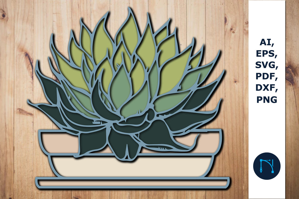 layer paper cut Succulents svg cut file - So Fontsy