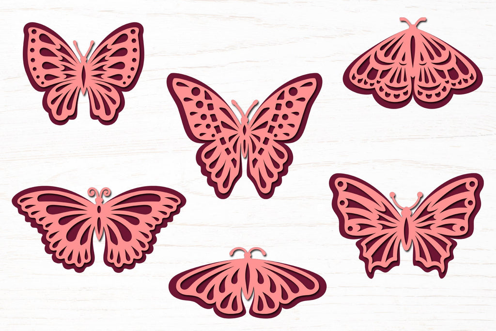 Layered butterfly svg bundle, 3d butterfly papercut - So Fontsy