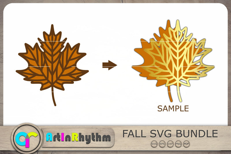 Layered Fall Leaves SVG, Fall Leaves SVG, Leaves SVG, Fall SVG - So Fontsy