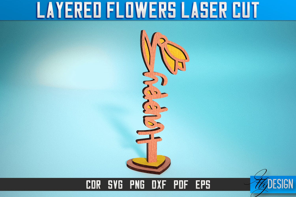 Layered Flower Laser Cut SVG | Laser Flower SVG Design | CNC Files - So ...
