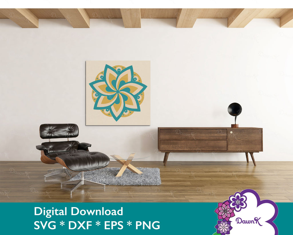 Layered Flower Mandala SVG | Floral Mandala | Dawn K Designs - So Fontsy