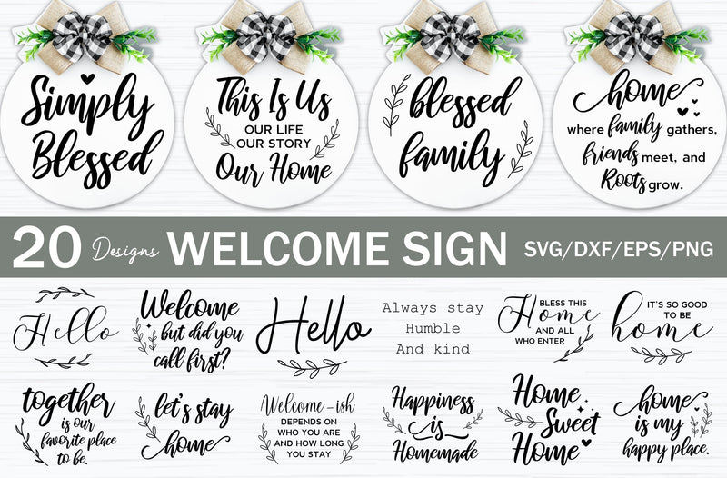 Layered Funny Round Signs SVG Bundle , Round SVG Files, Door hanger svg ...