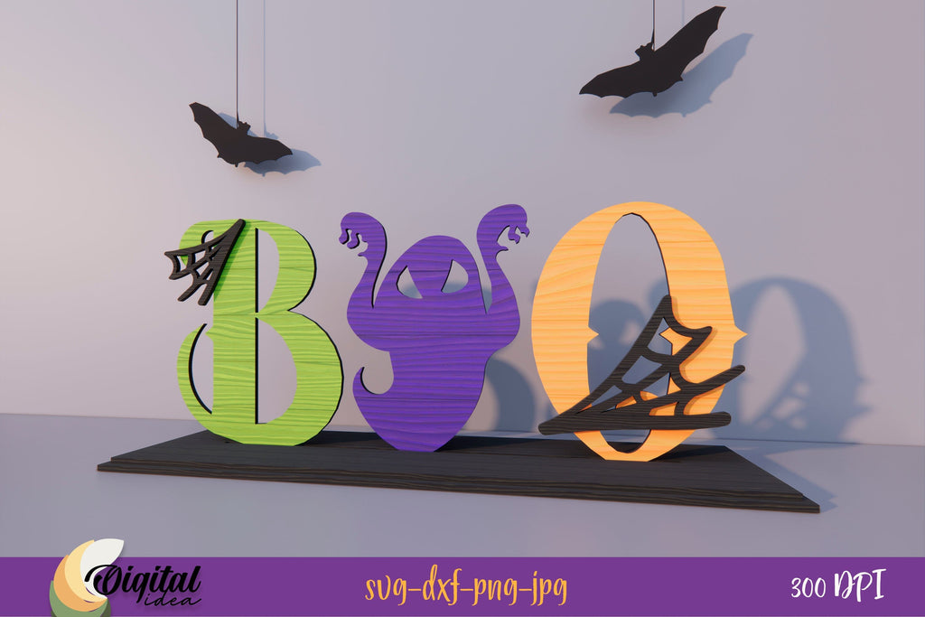 Layered Halloween Letter Stand 3D Design | Lettering SVG | Laser Cut ...