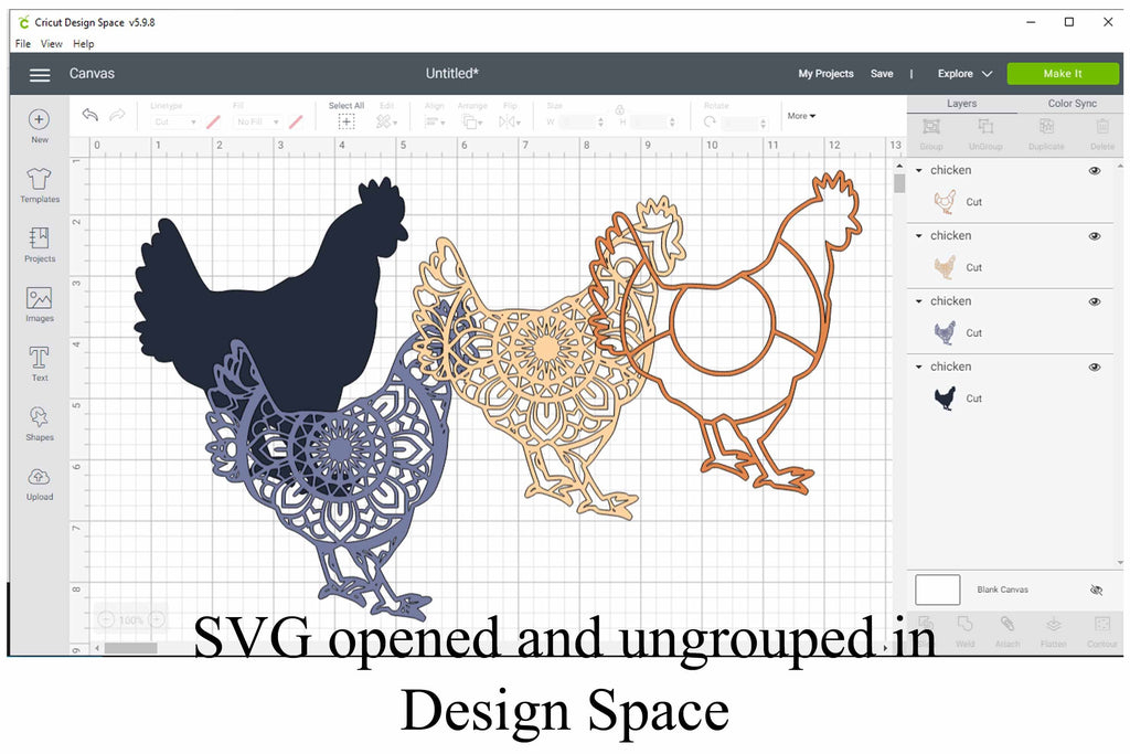 Layered Mandala Chicken SVG - So Fontsy
