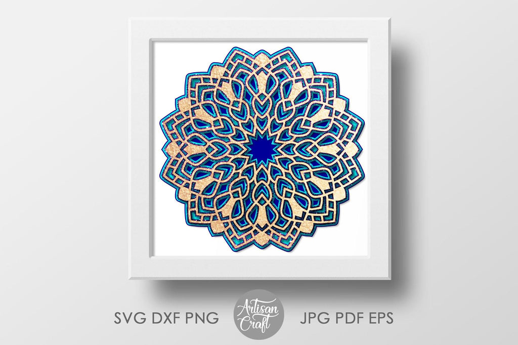 Layered mandala SVG, 3d papercraft template | So Fontsy