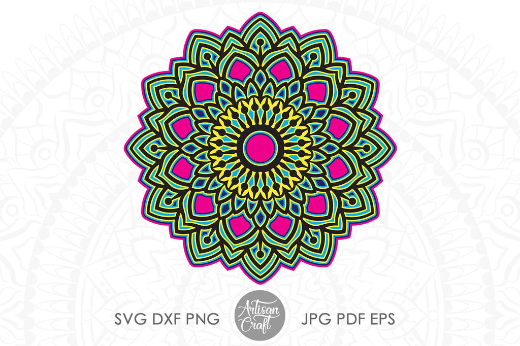 Layered mandala SVG, multi layer mandala, cricut papercraft, 3d layered ...
