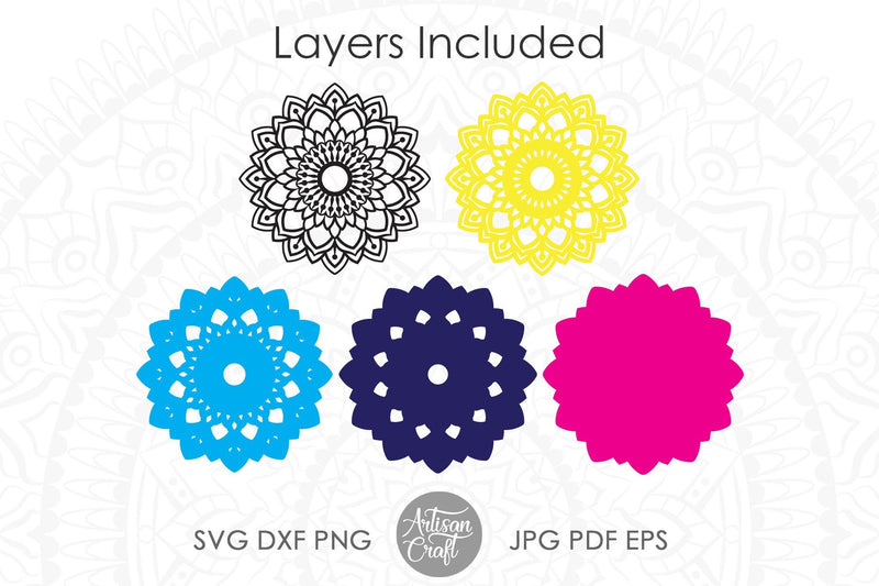 Layered mandala SVG, multi layer mandala, cricut papercraft, 3d layered ...