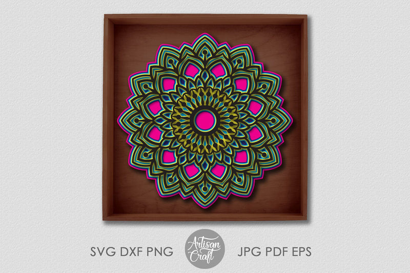Layered mandala SVG, multi layer mandala, cricut papercraft, 3d layered ...