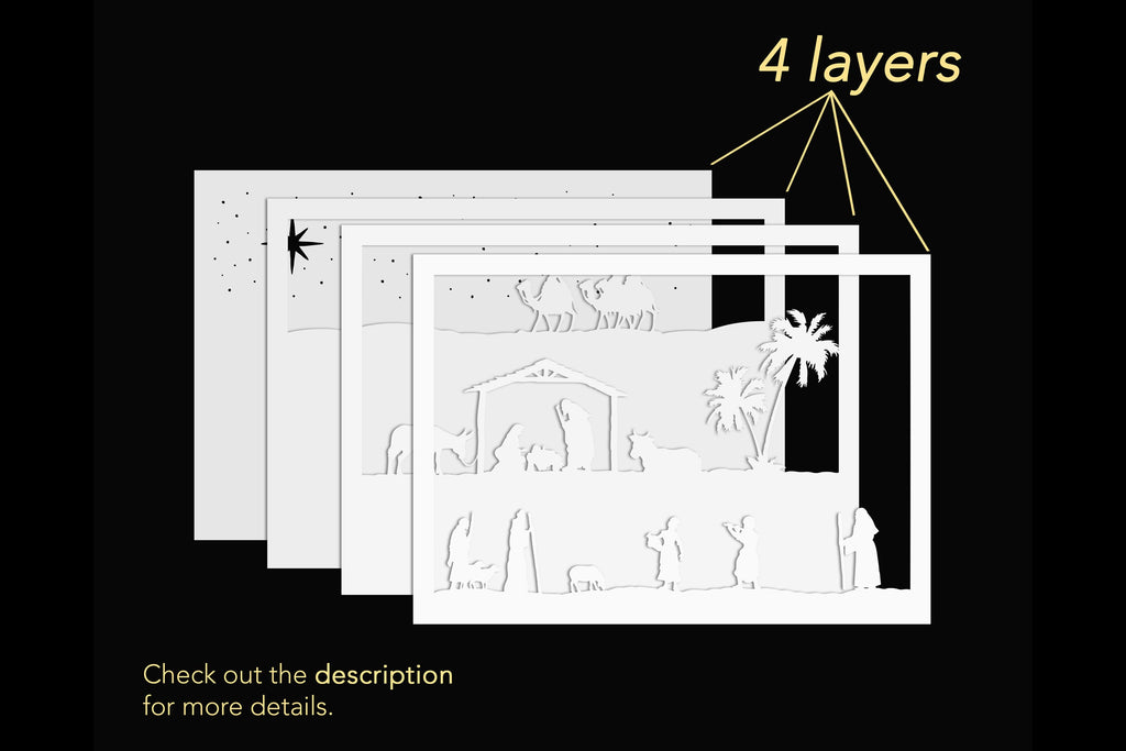 Layered Nativity Shadow Box Svg | 3D Christmas Light Box - So Fontsy