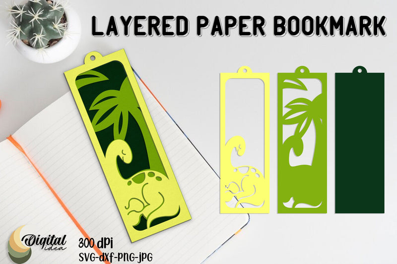 Layered Paper Bookmark. Cute Printable Bookmark Paper Cut - So Fontsy