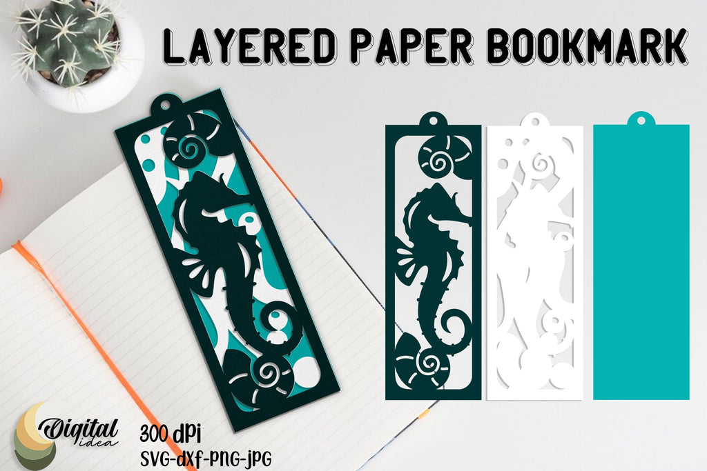 Layered Paper Bookmark. Cute Printable Bookmark Paper Cut - So Fontsy