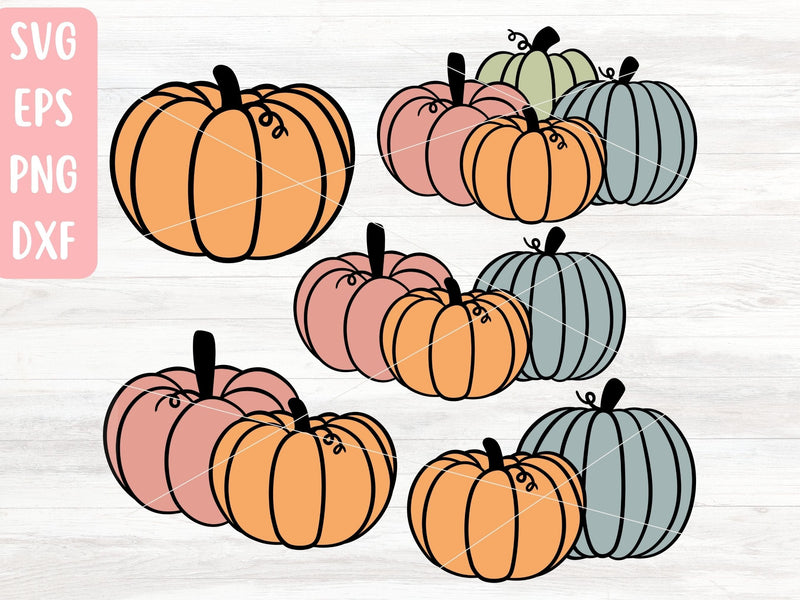 Layered Pumpkin SVG Bundle Cut Files for Cricut or Silhouette - So Fontsy