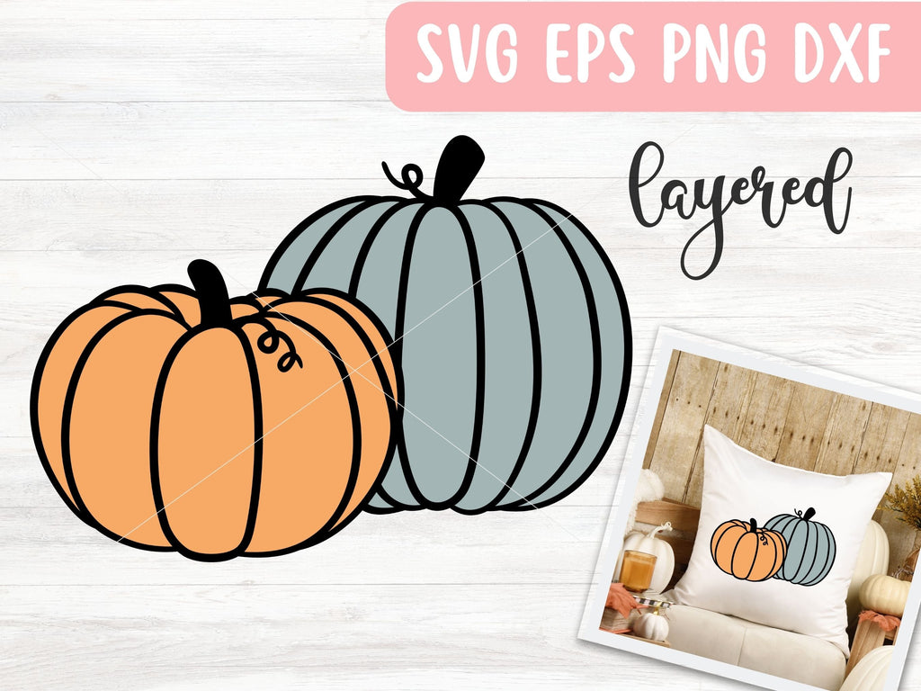 Layered Pumpkins SVG File for Cricut or Silhouette, Thanksgiving SVG ...