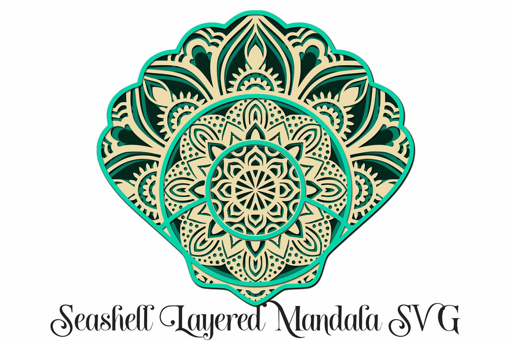Layered Seashell Mandala SVG - 4 Layers - So Fontsy