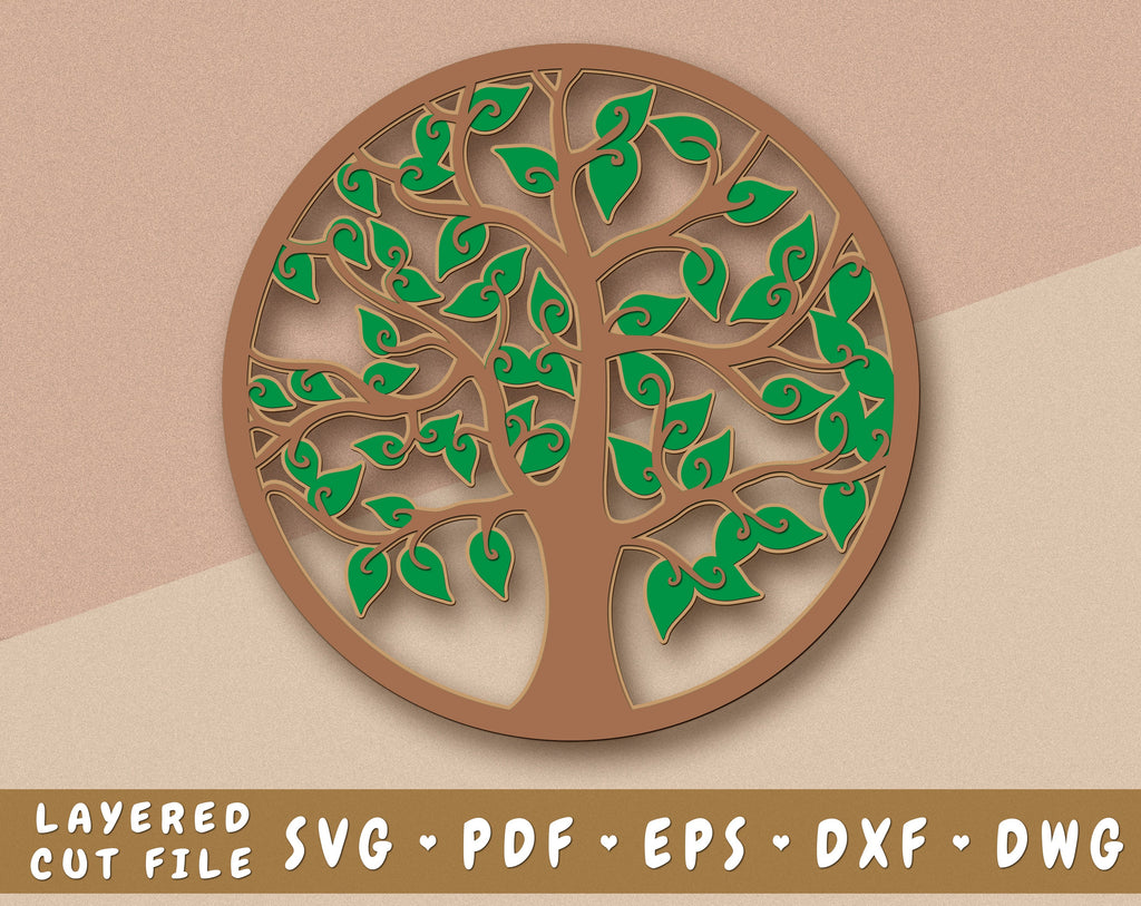 Layered Tree of Life SVG Cut File, Family Tree 3d SVG, Multilayer Tree ...