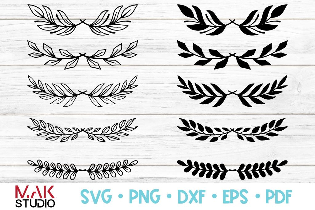 Leaf dividers mini bundles svg, Leaves divider bundle, Decorative ...