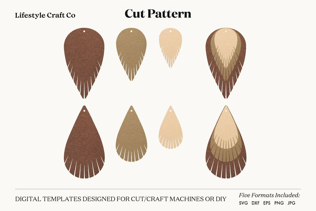 Earring SVG, Faux Leather Earring Templates, Cricut cut file - So Fontsy