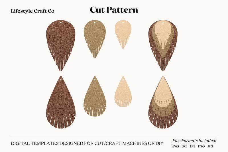 Earring SVG, Faux Leather Earring Templates, Cricut cut file - So Fontsy