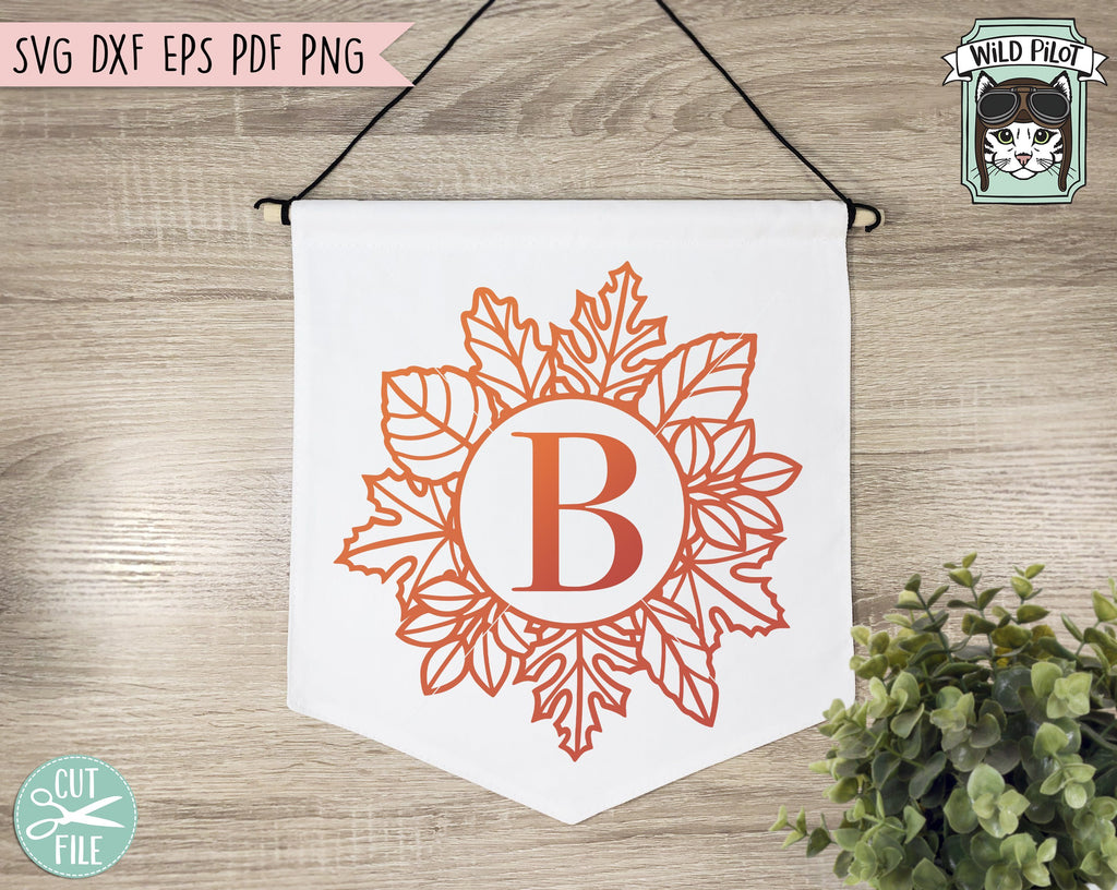 Leaf Frame SVG, Round Leaf Frame cut File, Leaf Border svg, Leaf ...