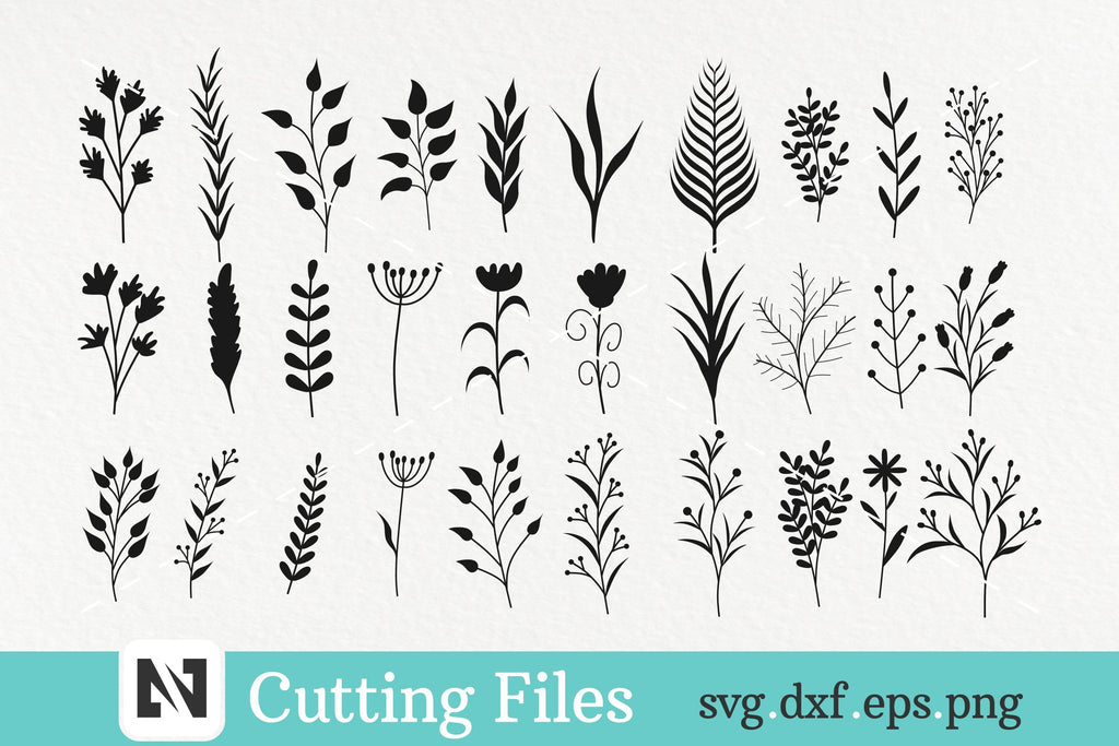 Leaf Svg, Hand Drawn Leaf Svg, Leaf Divider Svg Bundle - So Fontsy