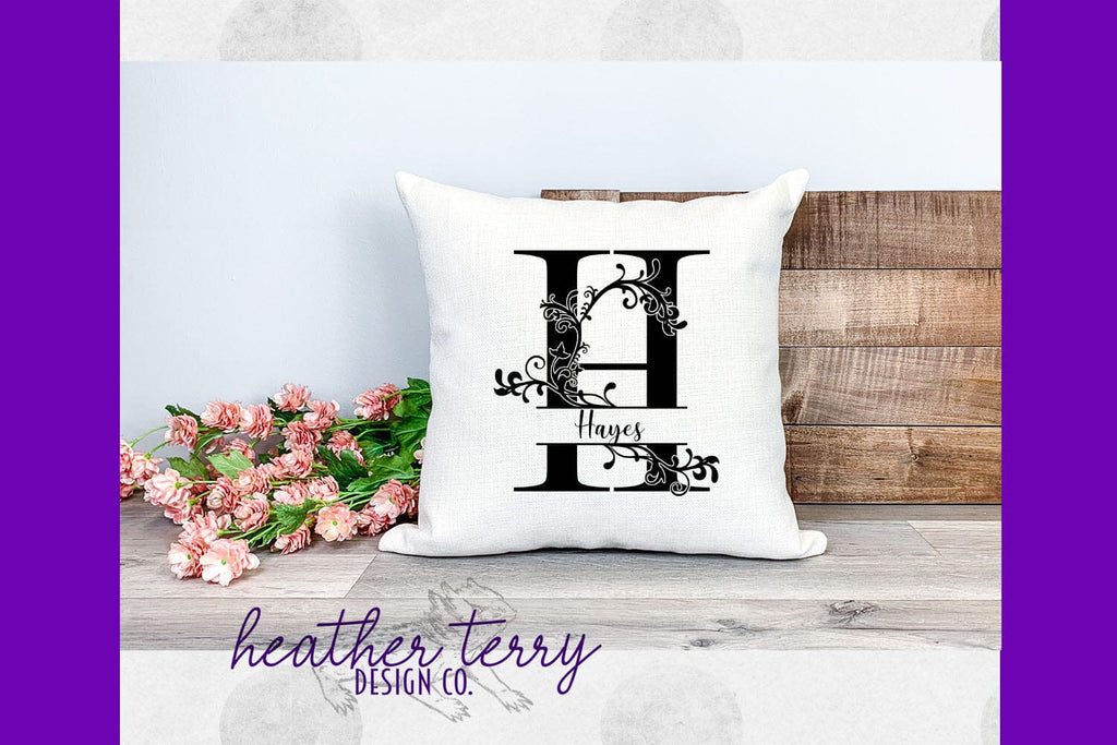 Leafy Wreath Monogram SVG bundle - So Fontsy