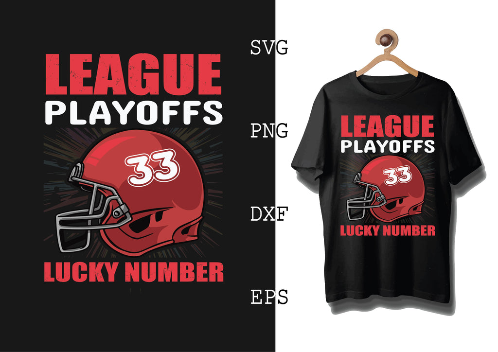 League Playoffs Lucky Number Svg, Football Season Svg, Football Team ...