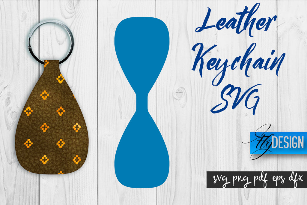 Leather Keychain SVG | Key Fob SVG | Bag Tag Design - So Fontsy