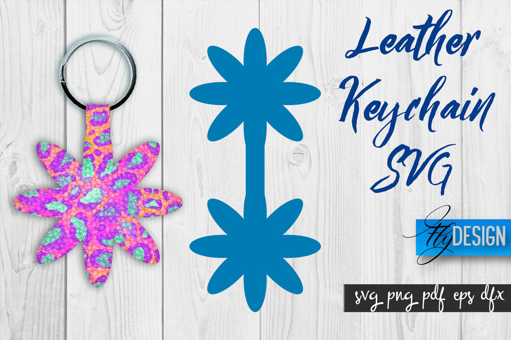 Leather Keychain SVG | Key Fob SVG | Bag Tag Design - So Fontsy