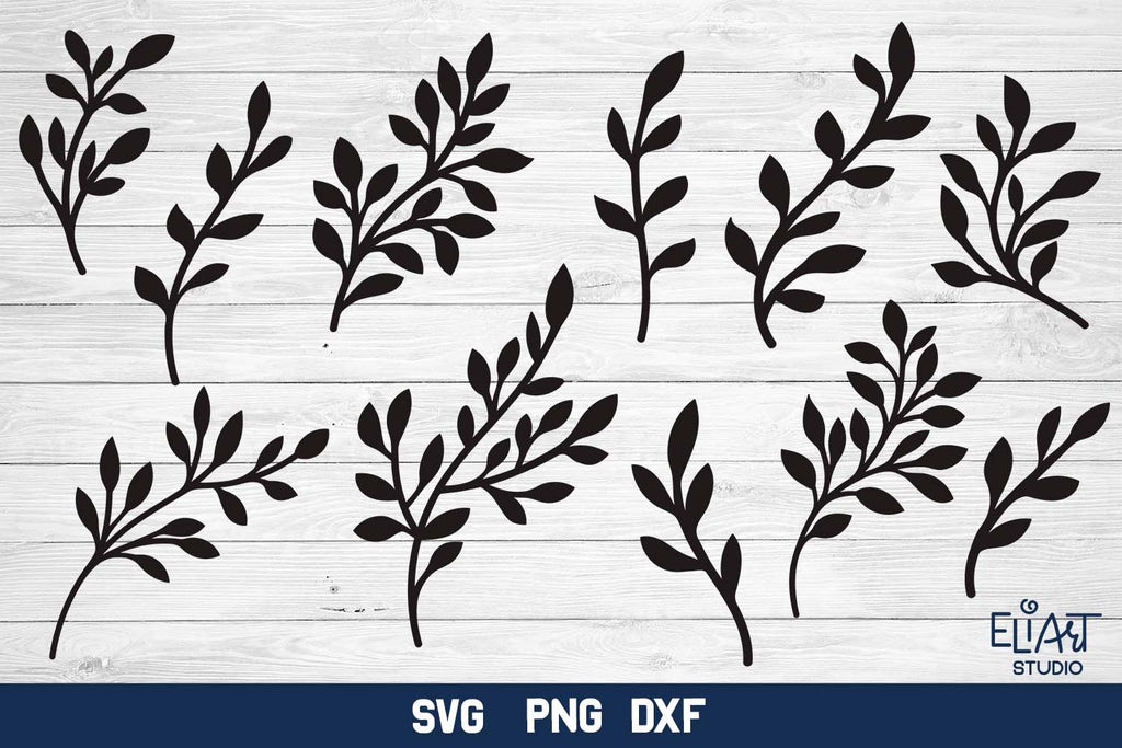 Leaves and Branches SVG, Branch Silhouette PNG Bundle, Tree Branch PNG ...