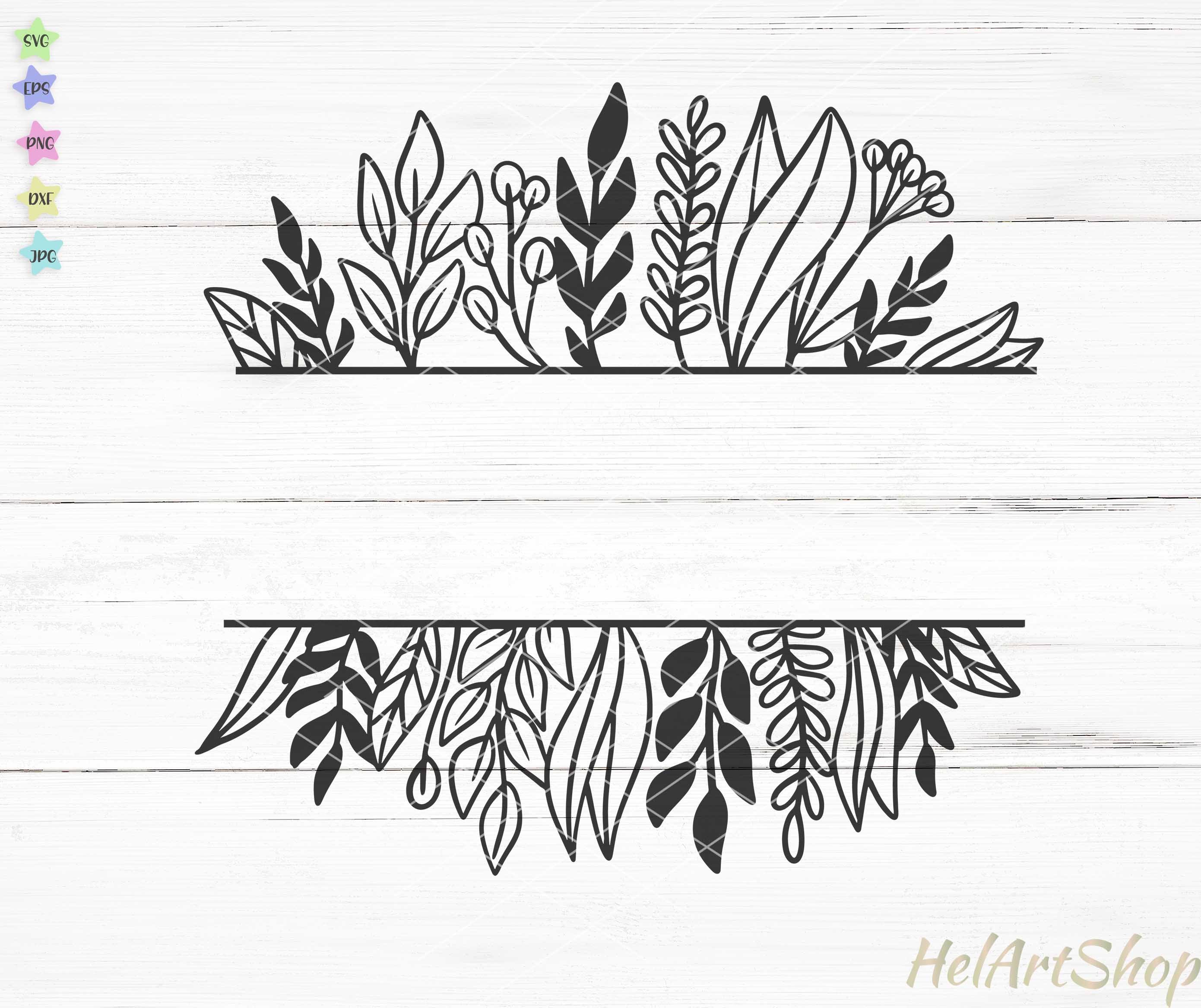 Leaves border svg, Leaf Frame svg - So Fontsy
