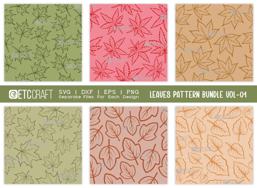 Leaves Pattern Bundle Vol-01 | Leaves Pattern SVG Cut File | Leaf ...