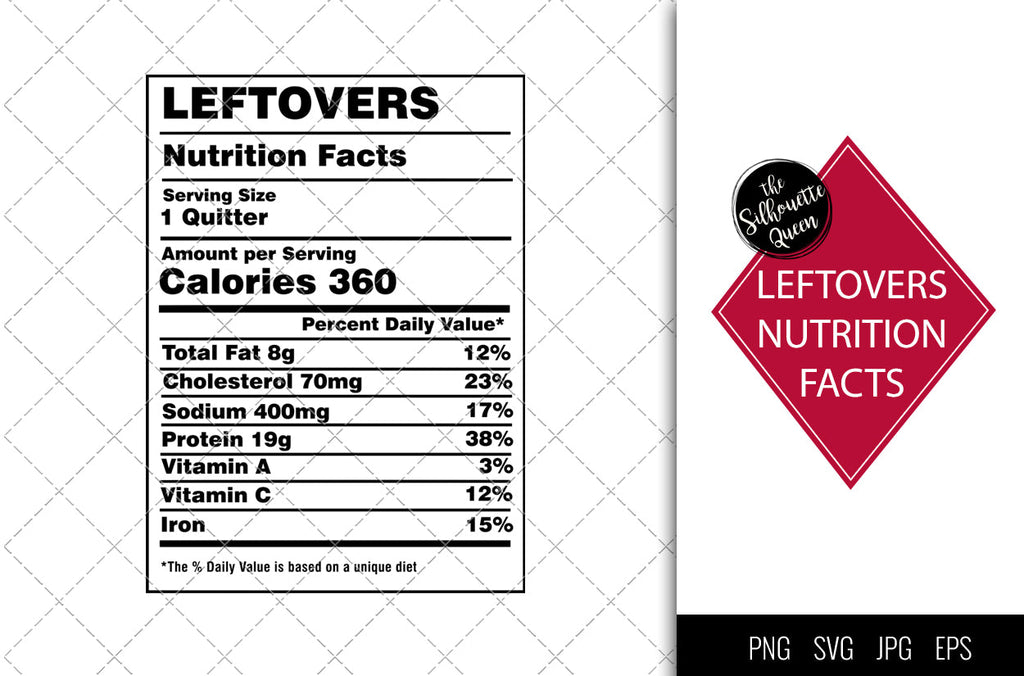 Leftovers Nutrition facts svg – Nutrition svg –Leftovers facts clipart ...