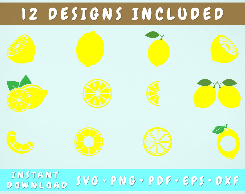 Lemon SVG Bundle - 12 Designs - So Fontsy