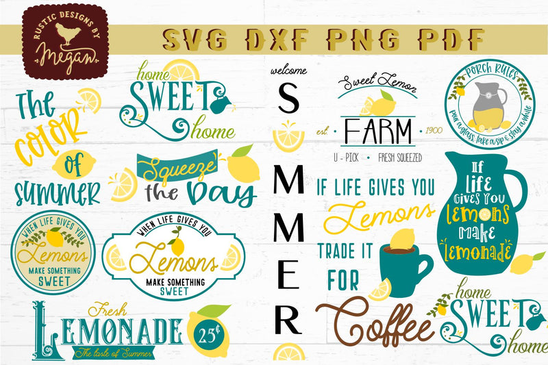 Lemon SVG Bundle SVG DXF Cut Files - So Fontsy