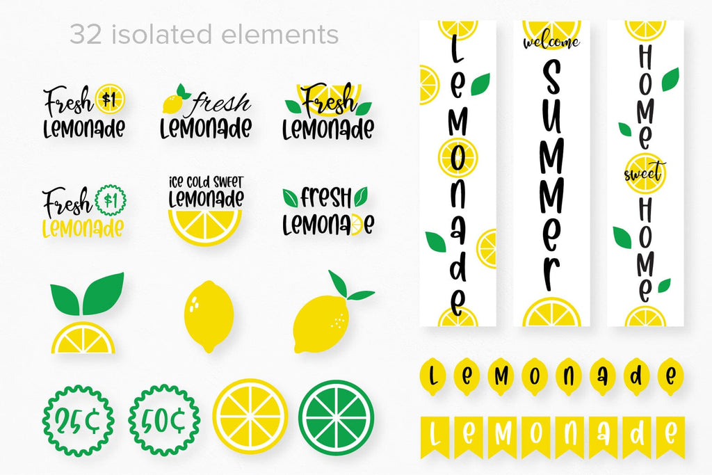 Lemonade stand SVG bundle. Summer and lemon cut files - So Fontsy
